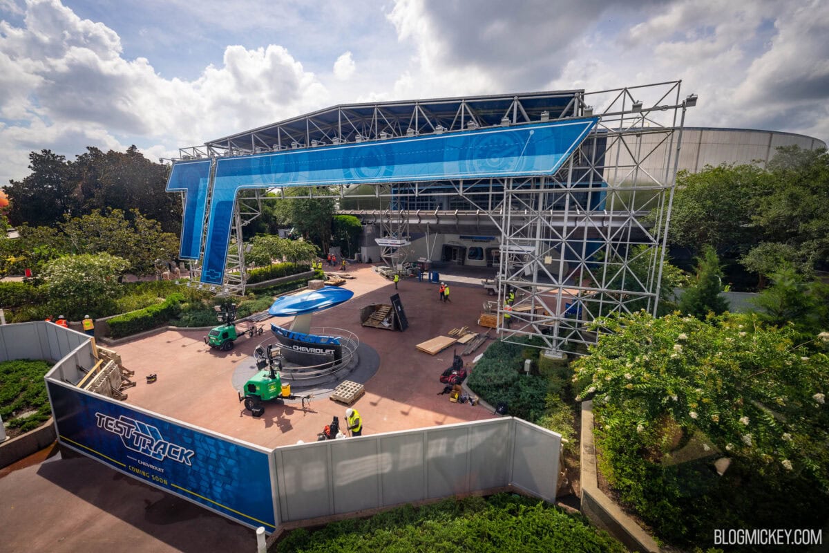 Construction Walls Installed Around Test Track with New Ride Logo as ...