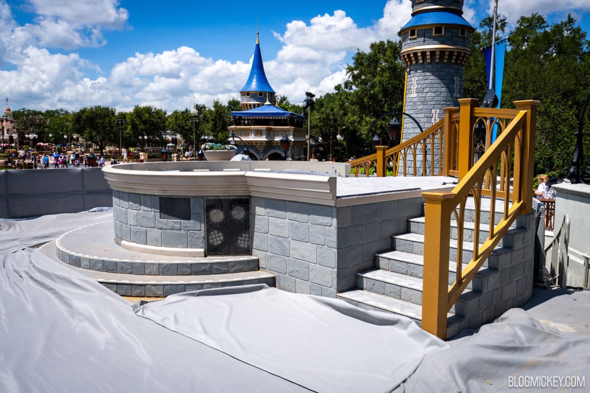 Updated Look at Cinderella Castle Stage Refurbishment at Magic Kingdom